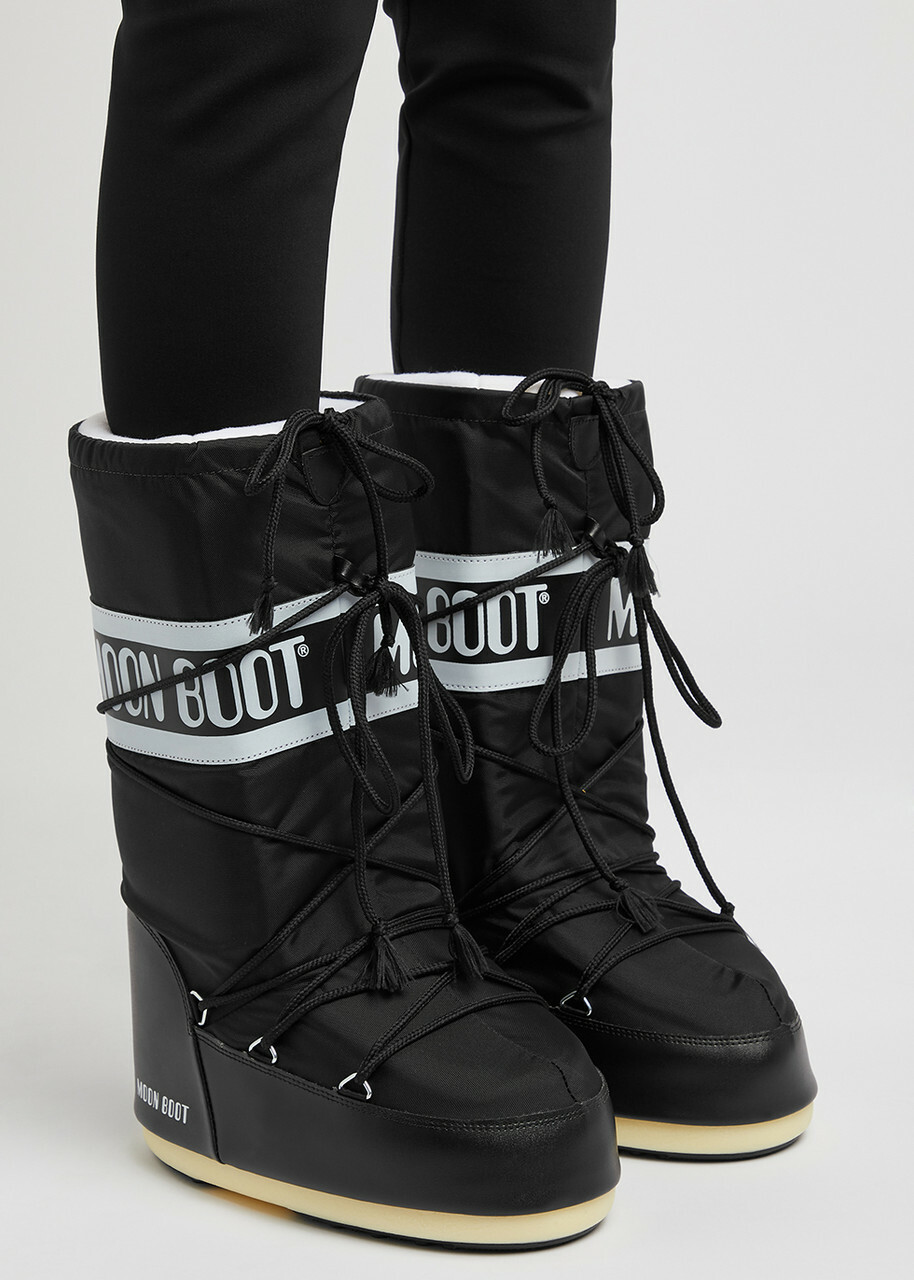 Moon Boot Icon Padded Nylon Mid-calf Snow Boots Black Moon Boot