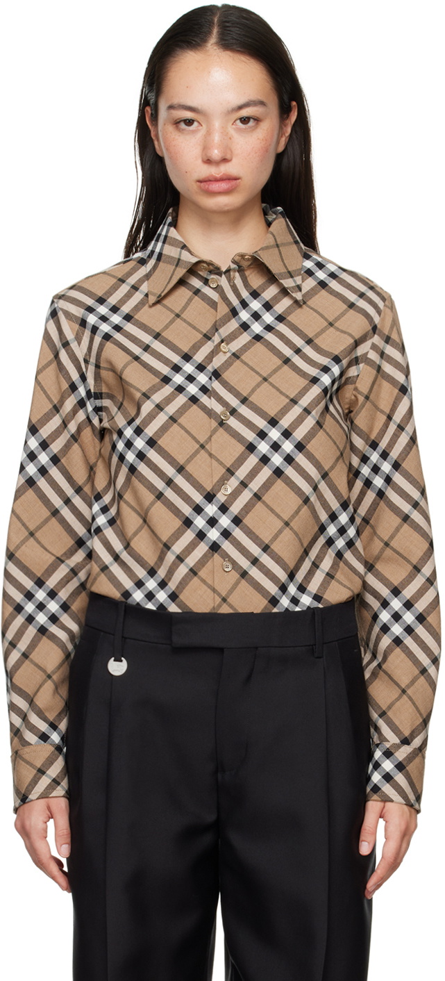 Burberry Beige Check Shirt Burberry