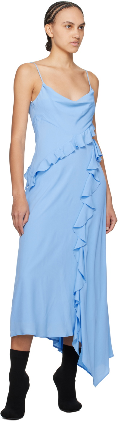 MSGM Blue Ruffle Maxi Dress MSGM