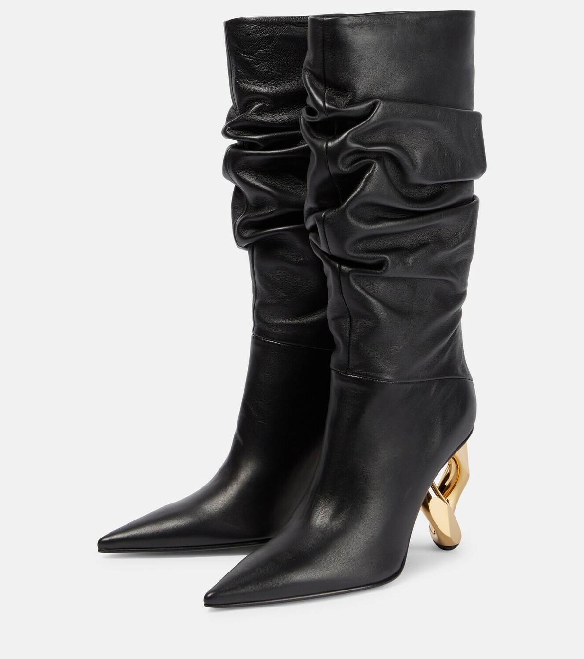 JW Anderson - Chain Heel leather knee-high boots JW Anderson