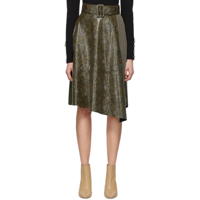 Andersson Bell Khaki Python Belted Skirt Andersson Bell