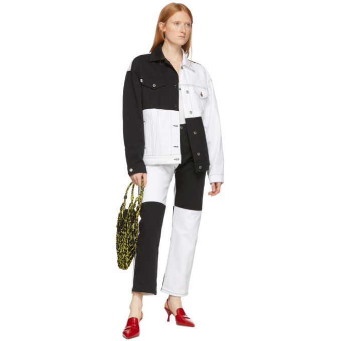 MSGM Black and White Colorblocked Jeans MSGM