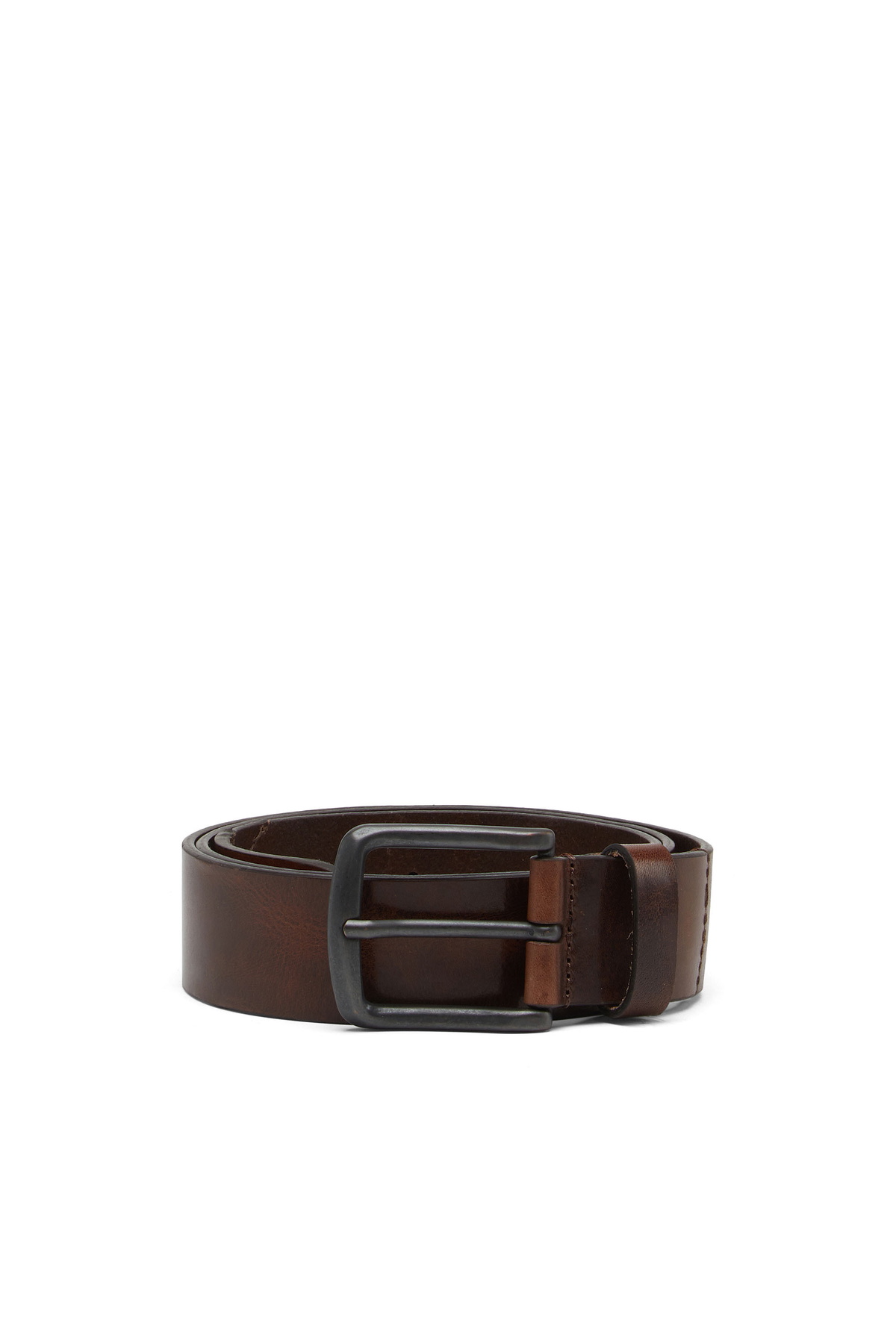 Diesel Treated leather belt with diesel logo - Belts Mens in Brown Diesel