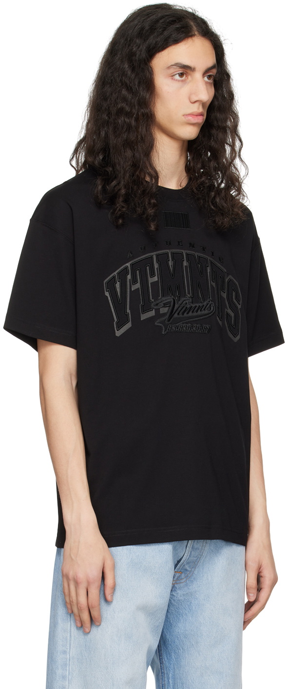 VTMNTS Black Embroidered T-Shirt VTMNTS