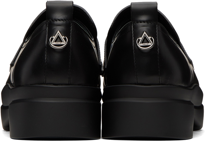 Solid Homme Black Leather Loafers Solid Homme
