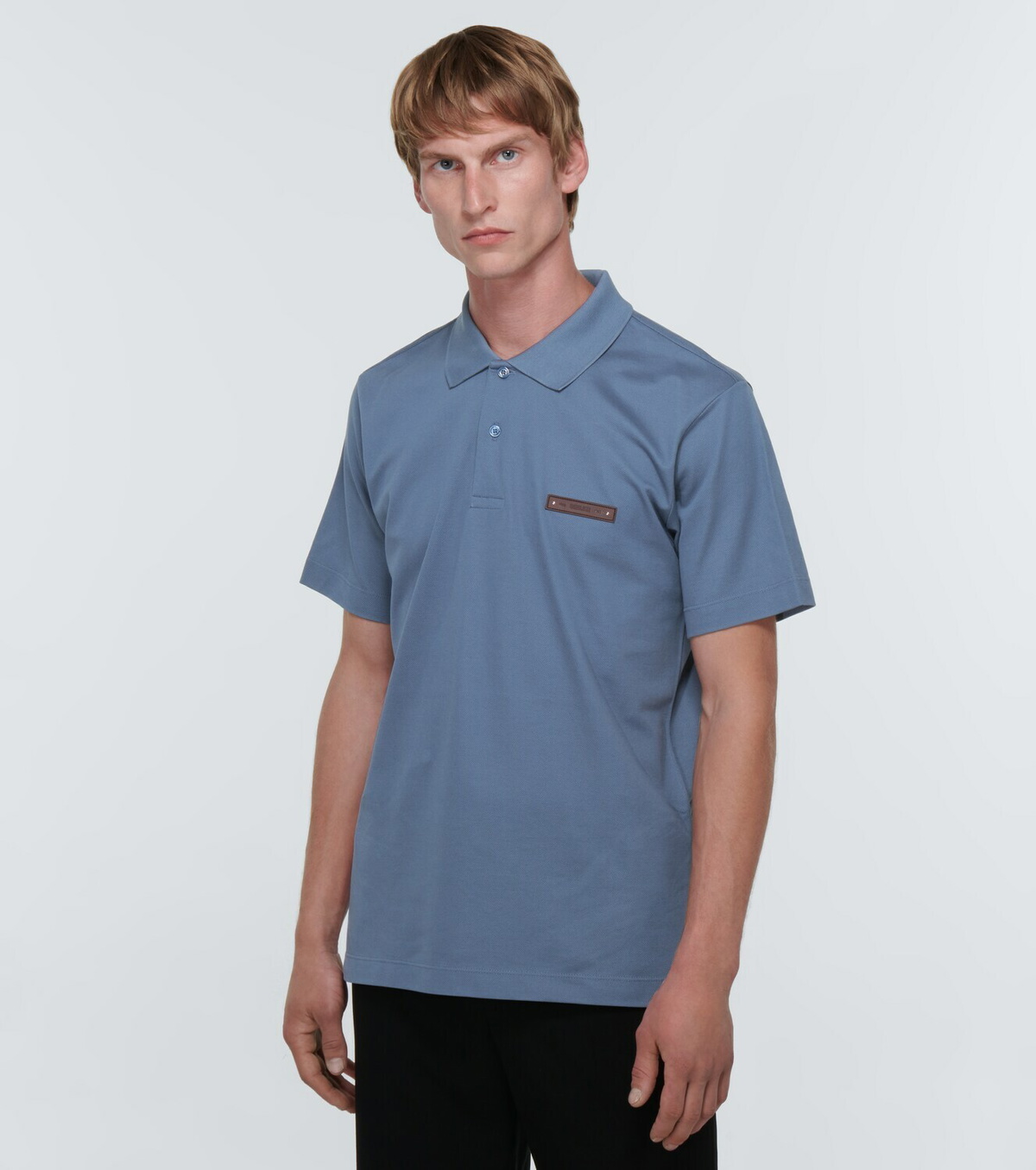 Berluti Leather-detail cotton piqué polo shirt Berluti
