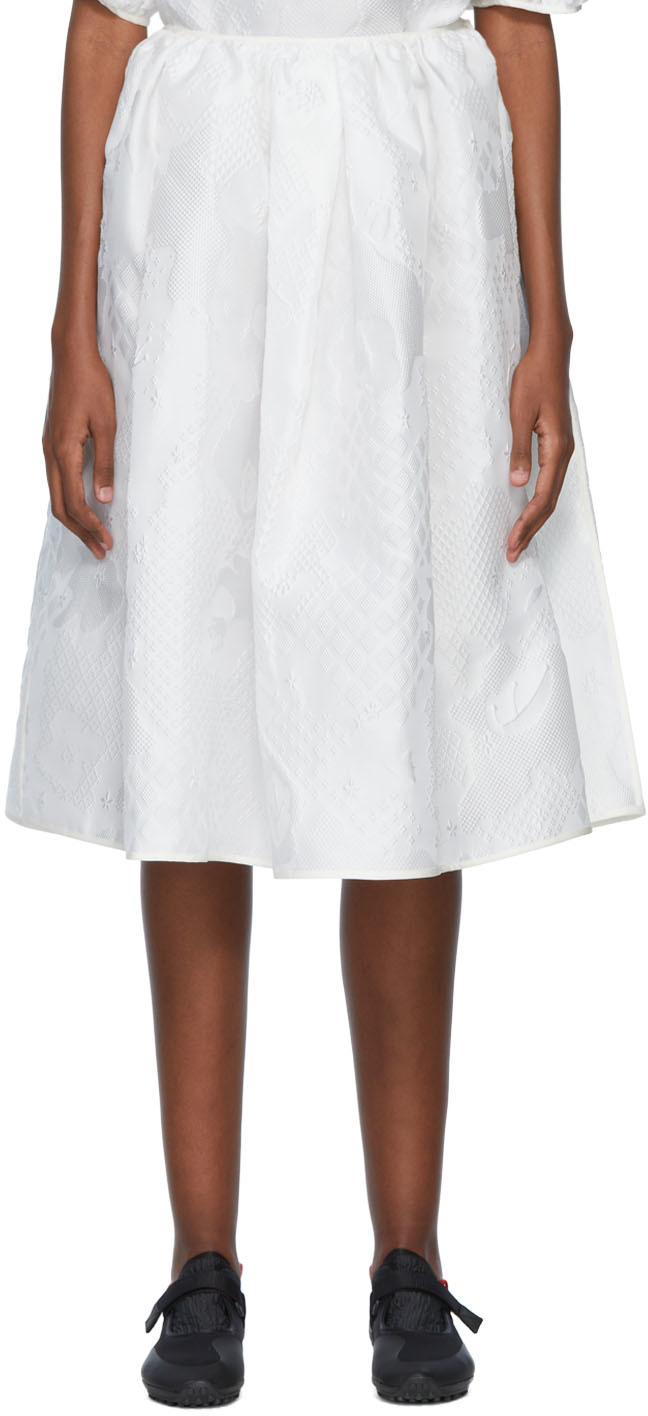 Cecilie Bahnsen White Sybil Midi Skirt Cecilie Bahnsen