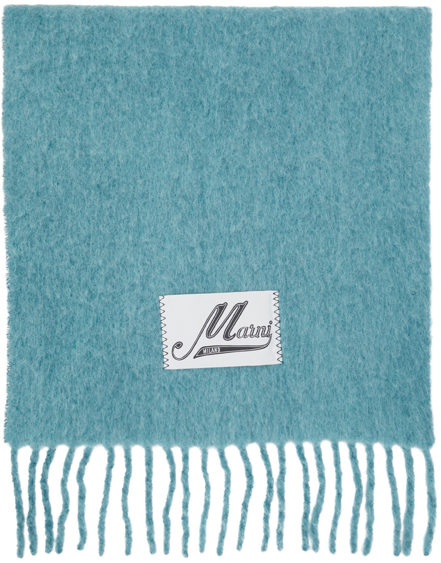 Marni Blue Brushed Alpaca Scarf Marni