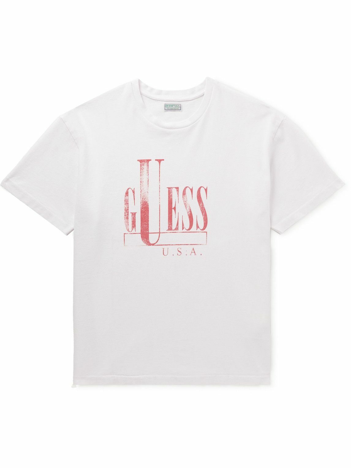 Guess USA - Logo-Print Cotton-Jersey T-Shirt - White GUESS