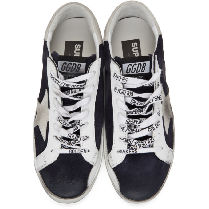 Golden Goose Navy and Grey Superstar Sneakers Golden Goose Deluxe Brand