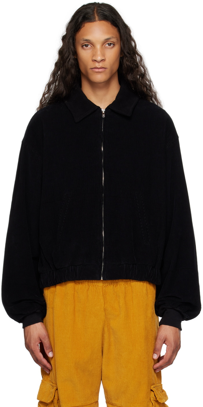 Les Tien Black Spread Collar Jacket Les Tien