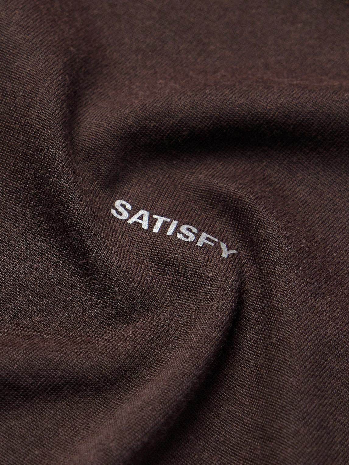 Satisfy - Logo-Print Softcell™ Cordura® Jersey T-Shirt - Brown Satisfy