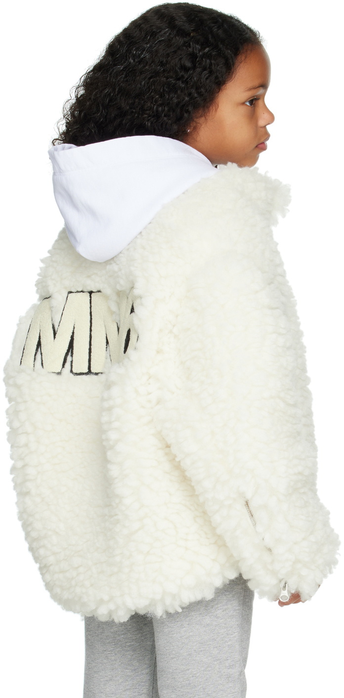 MM6 Maison Margiela Kids Off-White Fleece Jacket MM6 Maison Margiela