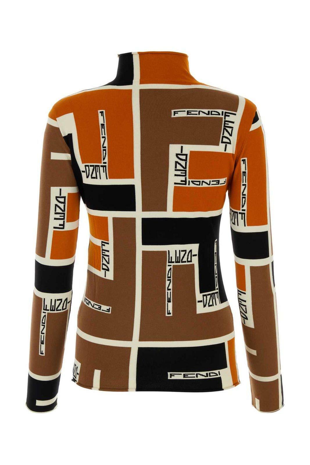 Fendi High-neck Printed Jumper Fendi