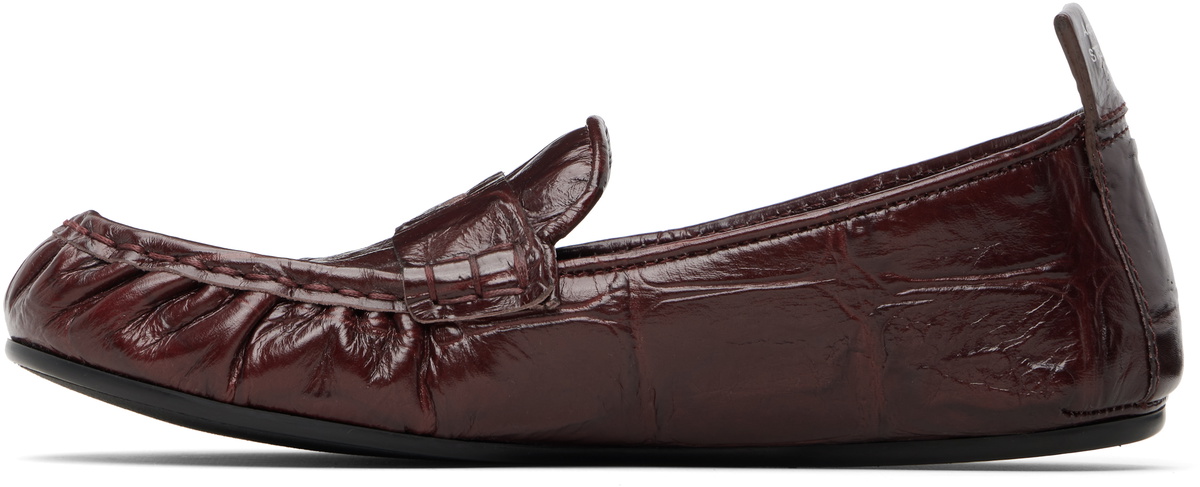 Acne Studios Burgundy Leather Saddle Loafers Acne Studios