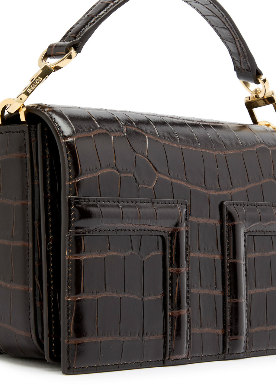 Toteme T-Flap Mini Crocodile-effect Leather top Handle bag Toteme T-Flap Mini Crocodile-effect Leather top Handle bag
