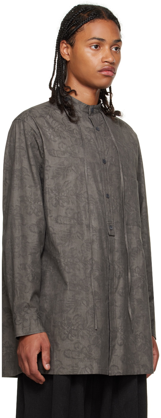 Y's For Men Gray Jacquard Shirt Y's For Men