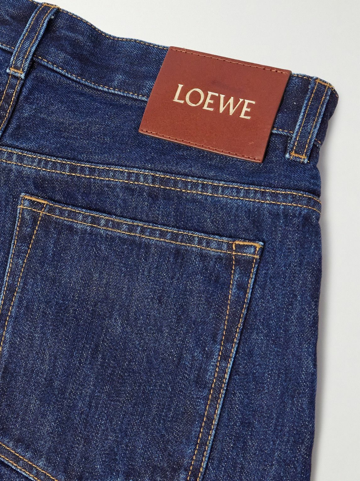 LOEWE - Wide-Leg Logo-Appliquéd Jeans - Blue Loewe
