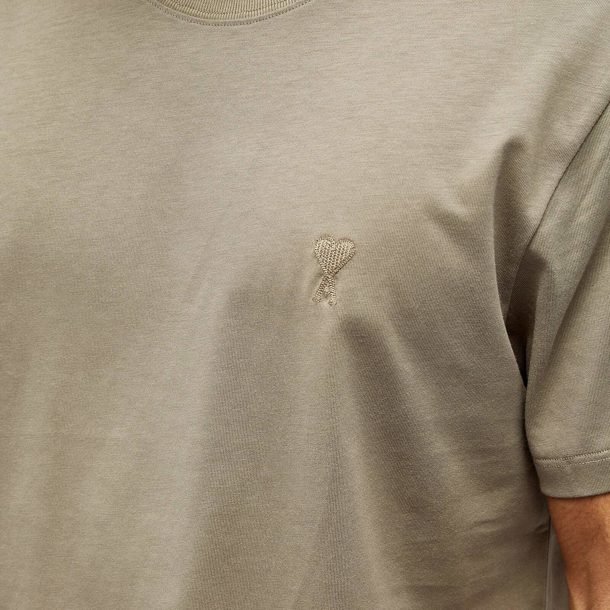 AMI Paris Men's Tonal A Heart T-Shirt in Taupe AMI