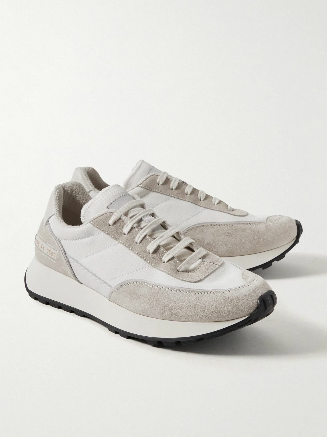 Common Projects - Track Classic Leather and Suede-Trimmed Ripstop ...