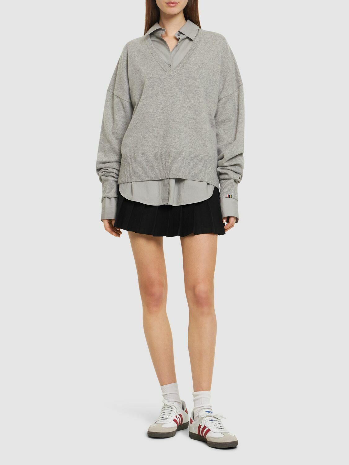 EXTREME CASHMERE - Clash Cashmere Blend V Neck Sweater extreme cashmere