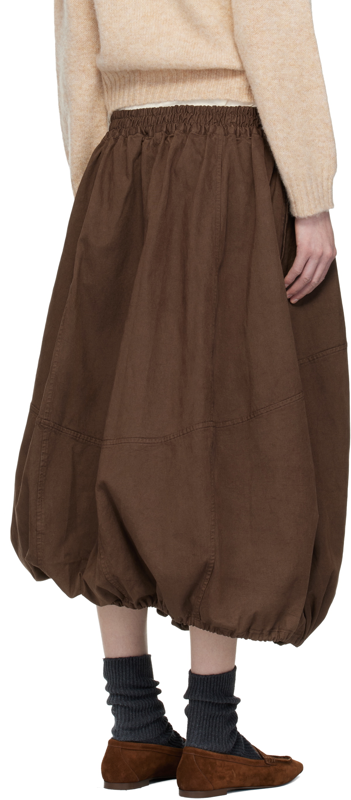 YMC Brown Parachute Maxi Skirt YMC
