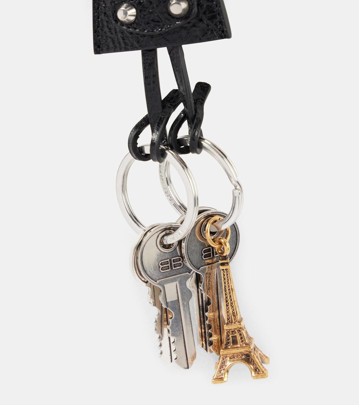 Balenciaga Le City Charm Eiffel leather keychain Balenciaga