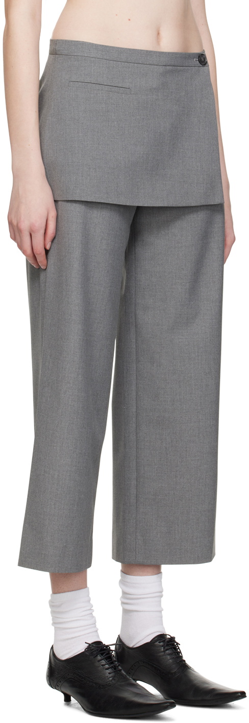 Sandy Liang Gray Stanton Trousers Sandy Liang