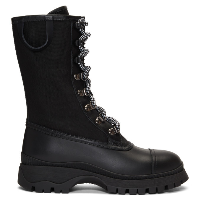 Prada Black Laced Combat Boots Prada