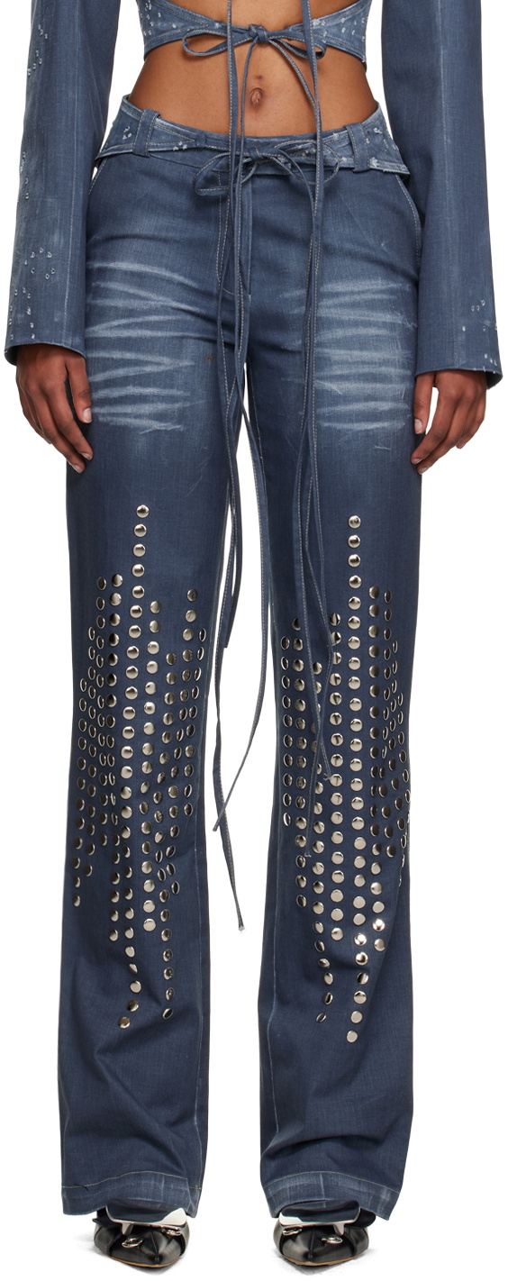 Lado Bokuchava Blue Studded Jeans Lado Bokuchava
