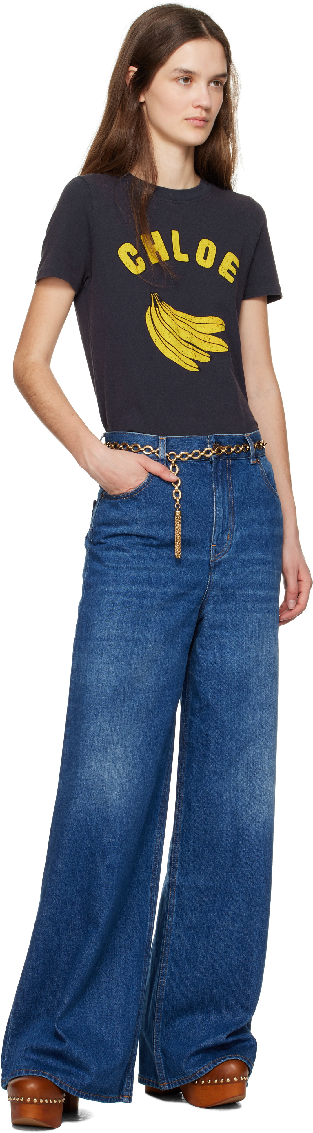 Chloé Navy Baby Fit Logo T-shirt Chloe