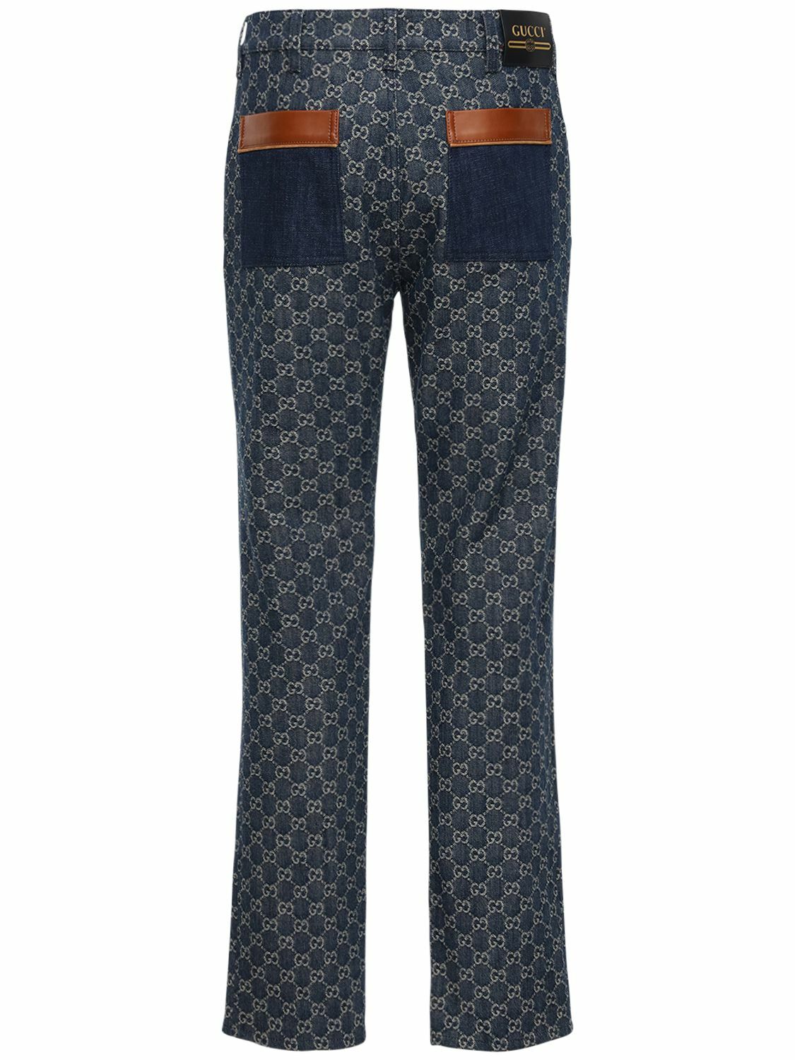 GUCCI - Gg Jacquard Denim Jeans Gucci