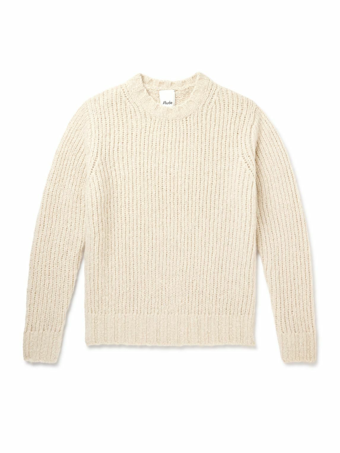 Allude - Ribbed Cashmere and Silk-Blend Sweater - Neutrals Allude