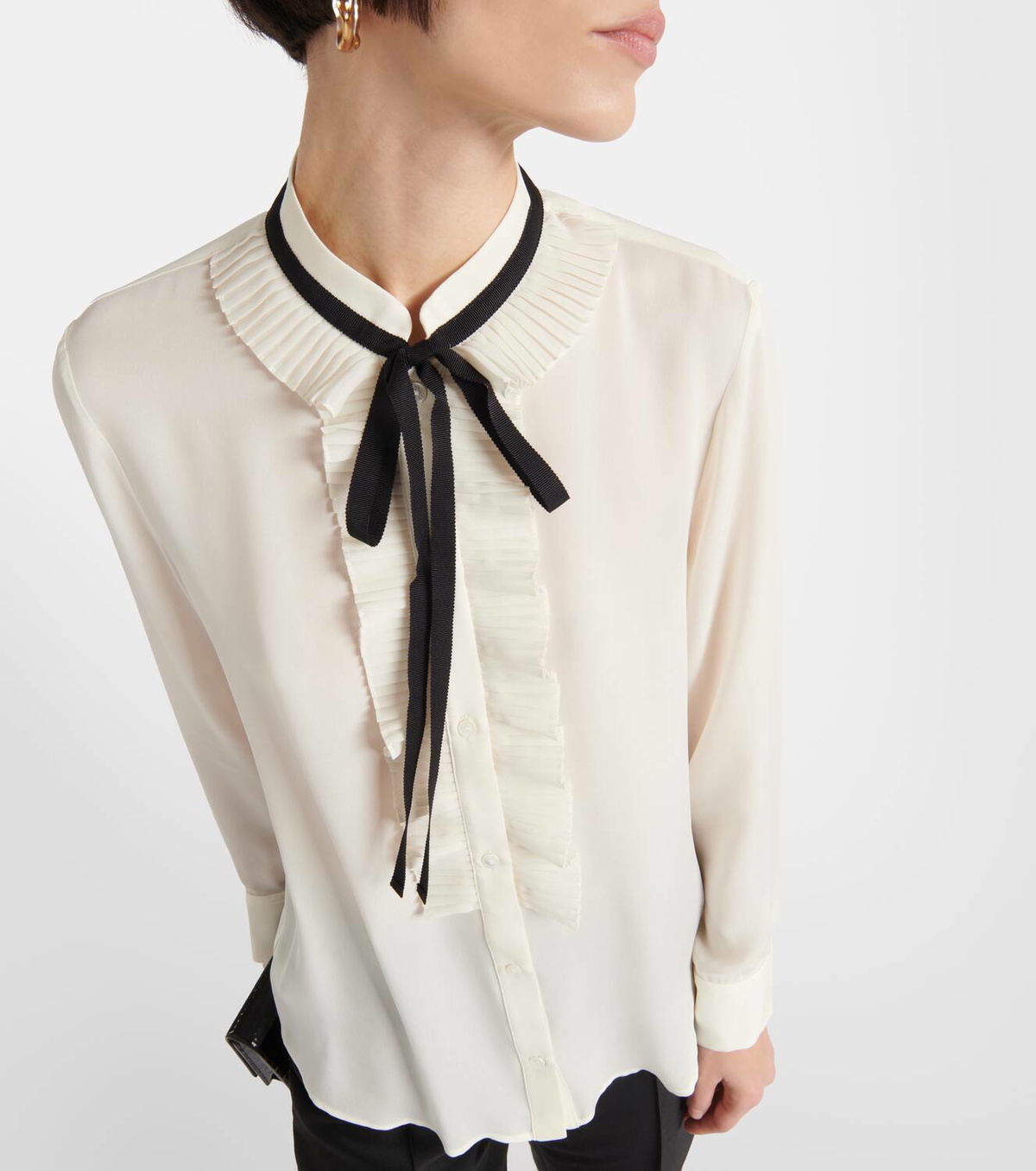 Nili Lotan Bertille ruffled silk blouse Nili Lotan