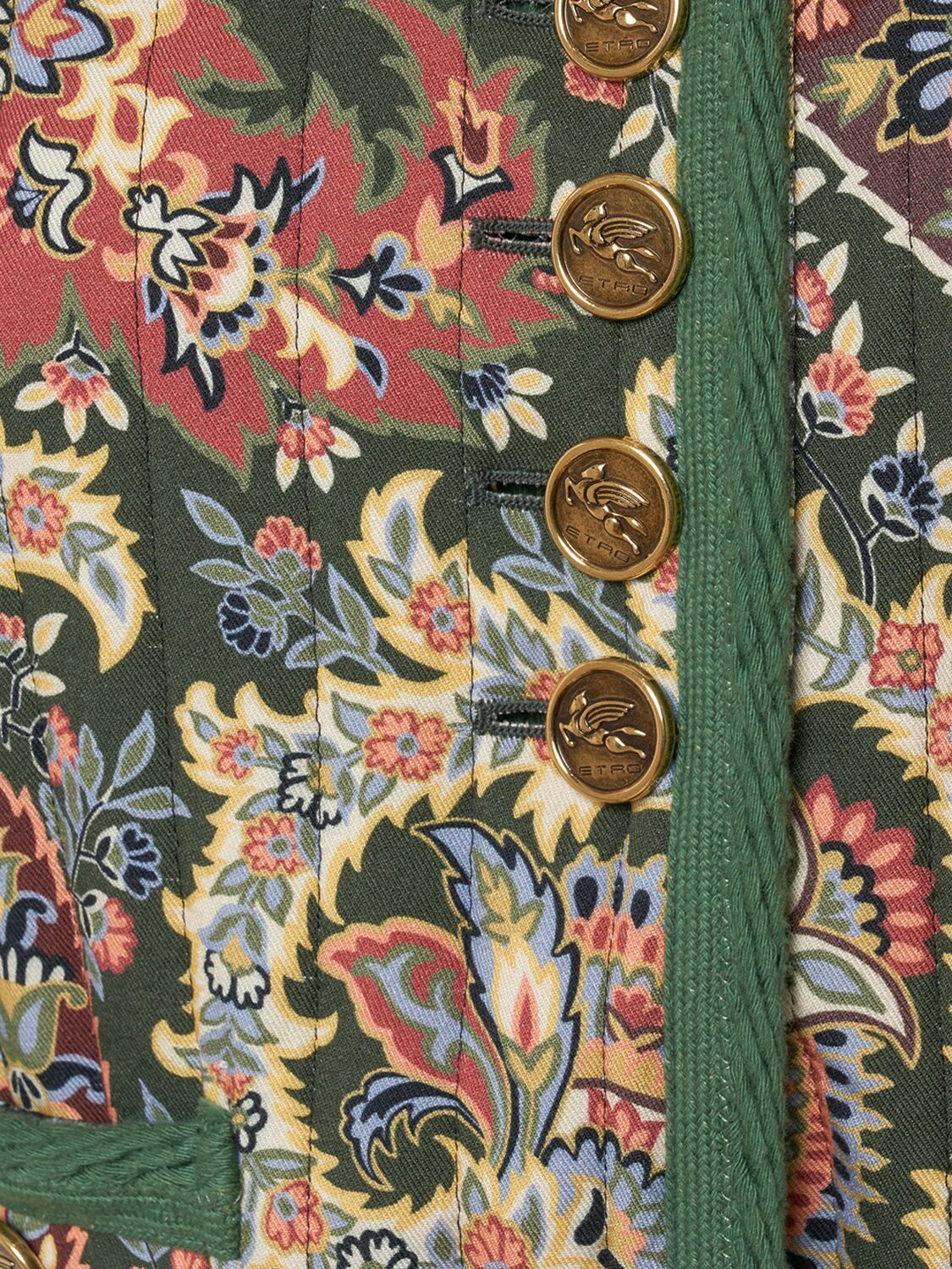 ETRO Printed Quilted Collarless Jacket Etro
