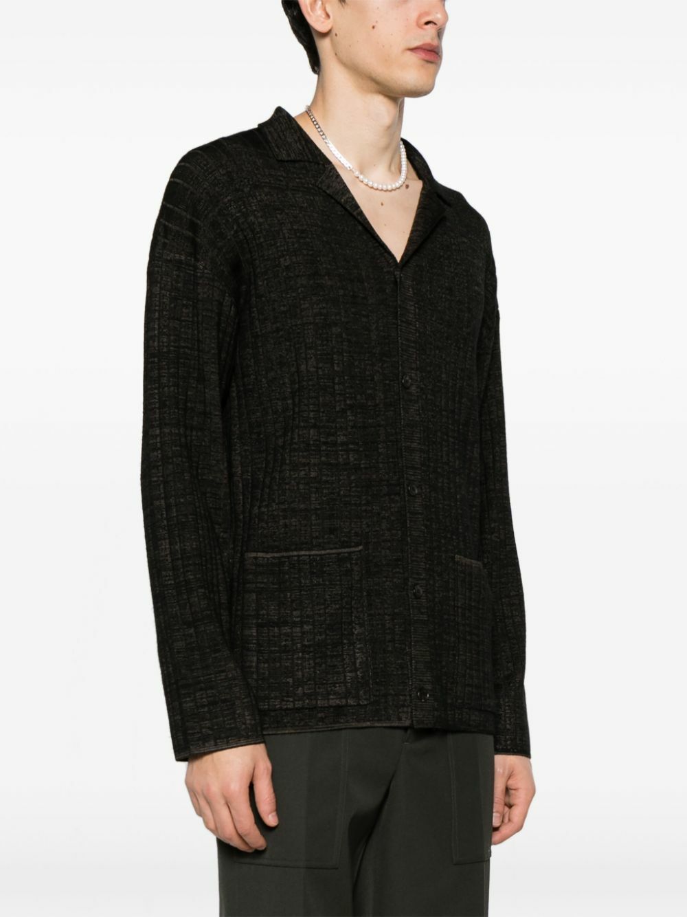 Nanushka Black Torben Ribbed Knit Cardigan Nanushka