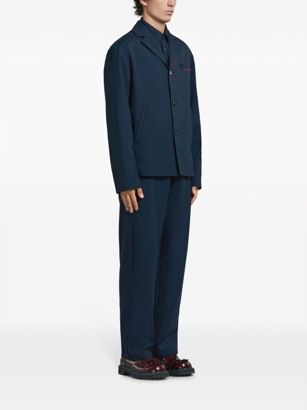 Marni Blue Button-Up Virgin-Wool Shirt Marni