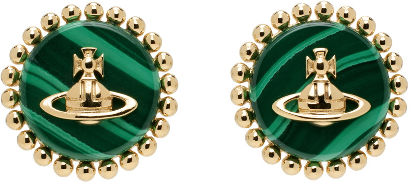 Vivienne Westwood Gold & Green Neyla Earrings Vivienne Westwood