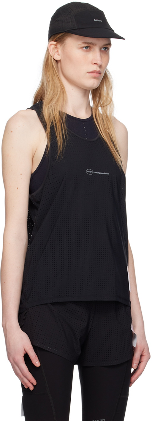Satisfy Black Perforated Tank Top Satisfy