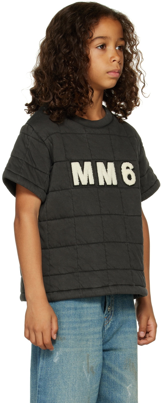 MM6 Maison Margiela Kids Gray Quilted T-Shirt MM6 Maison Margiela