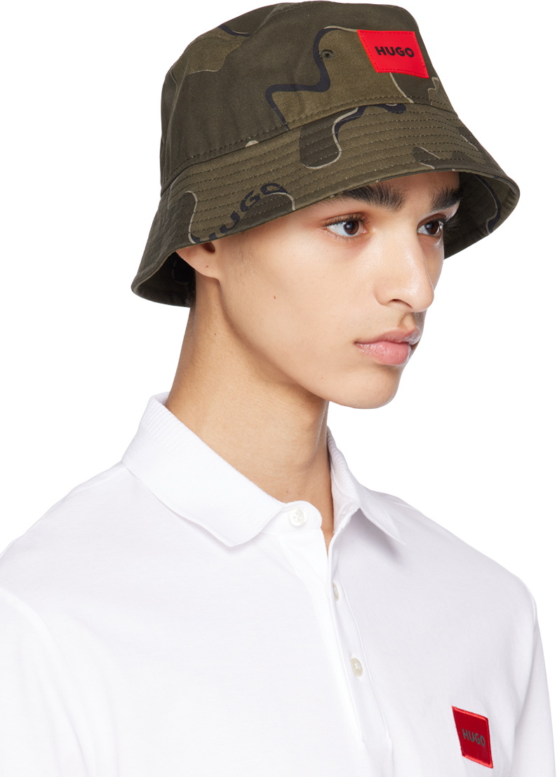 Hugo Khaki Camouflage Bucket Hat Hugo Boss