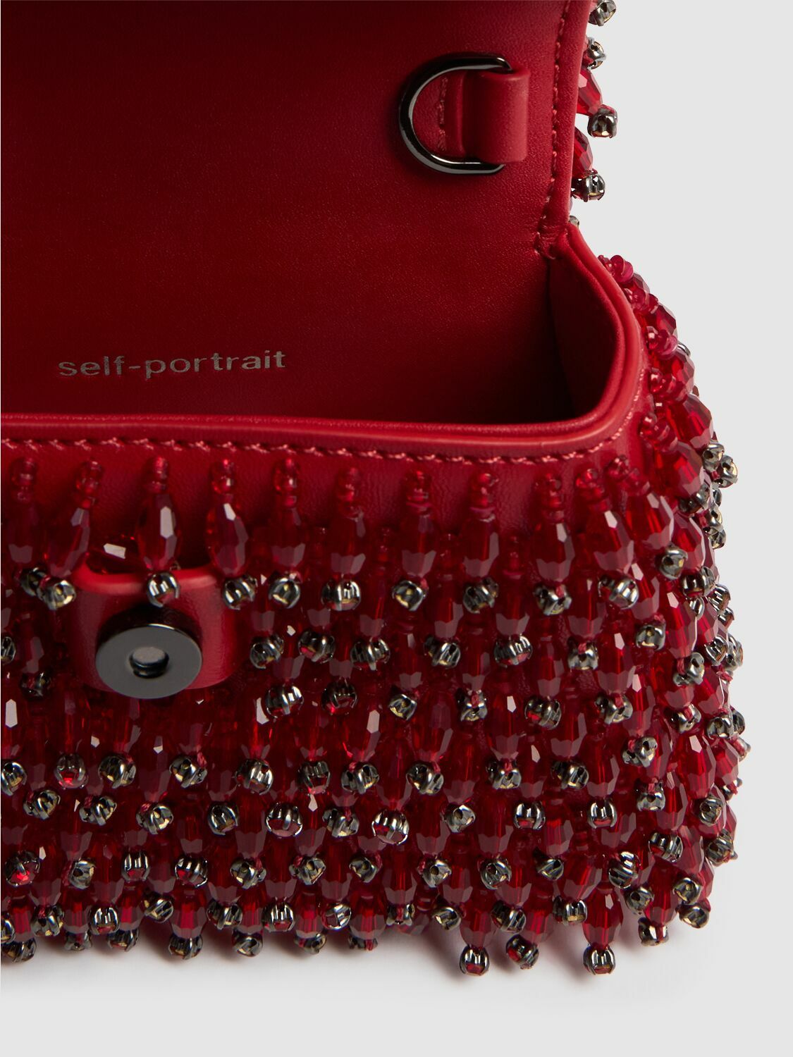 SELF-PORTRAIT Micro Bow Embroidery Top Handle Bag Self-Portrait