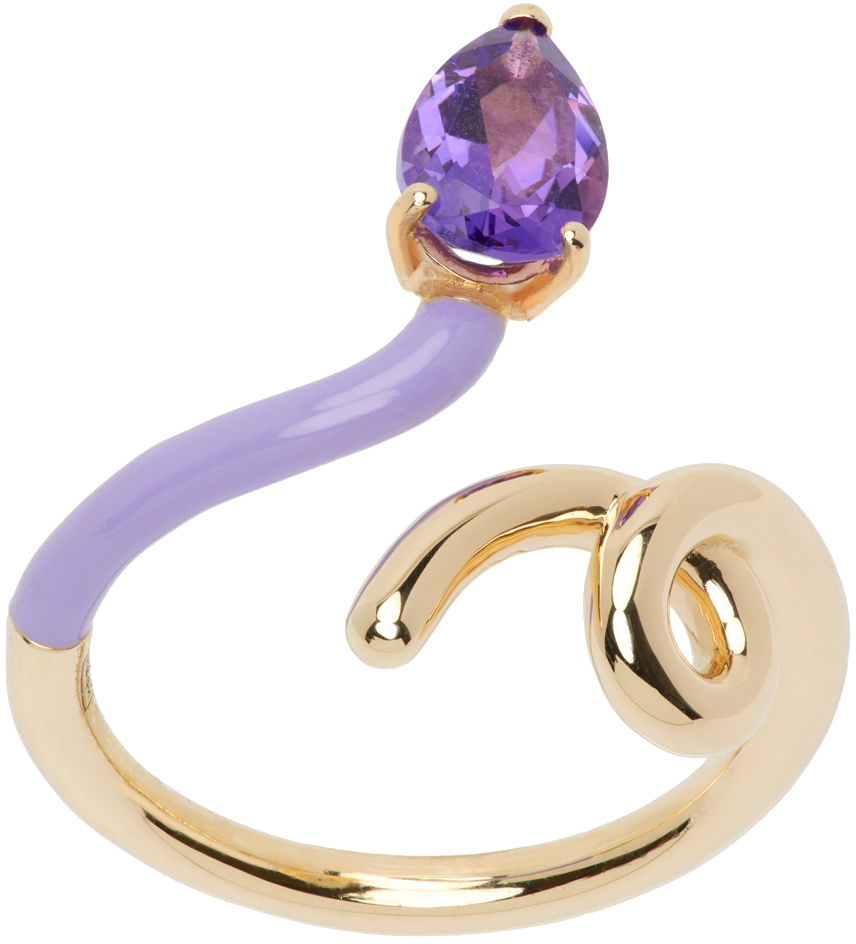 Bea Bongiasca Gold & Purple Vine Ring