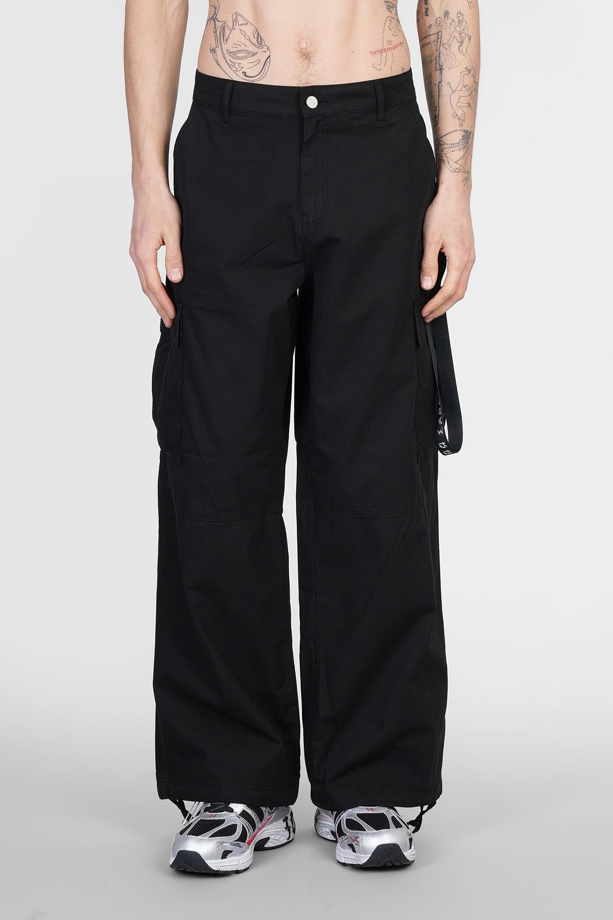 44 Label Group Lizard Pants In Black Cotton 44 Label Group