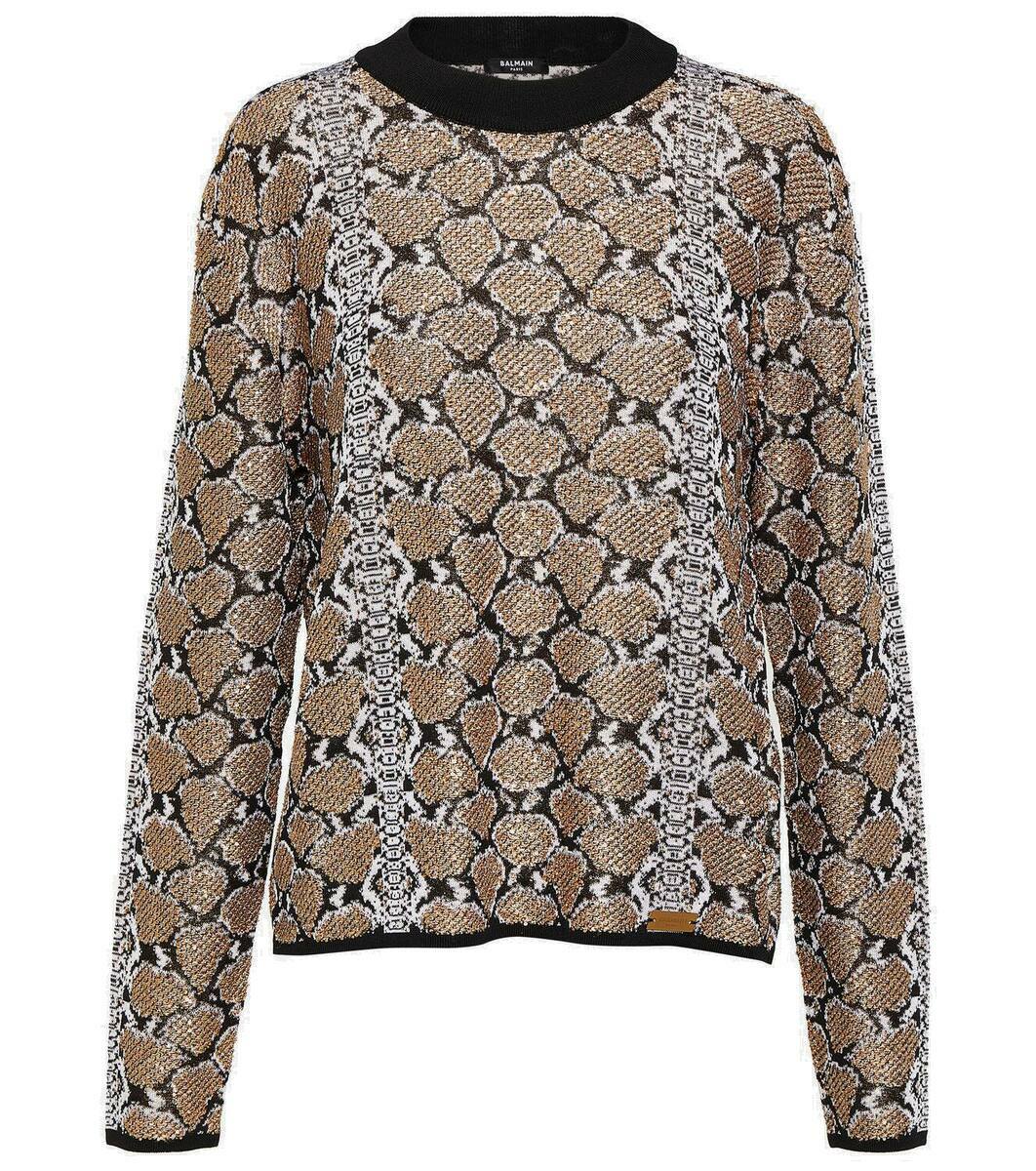 Balmain Snake-effect jacquard sweater Balmain