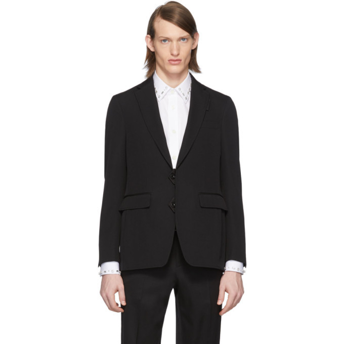 Burberry Black Wool Tailored Blazer Burberry