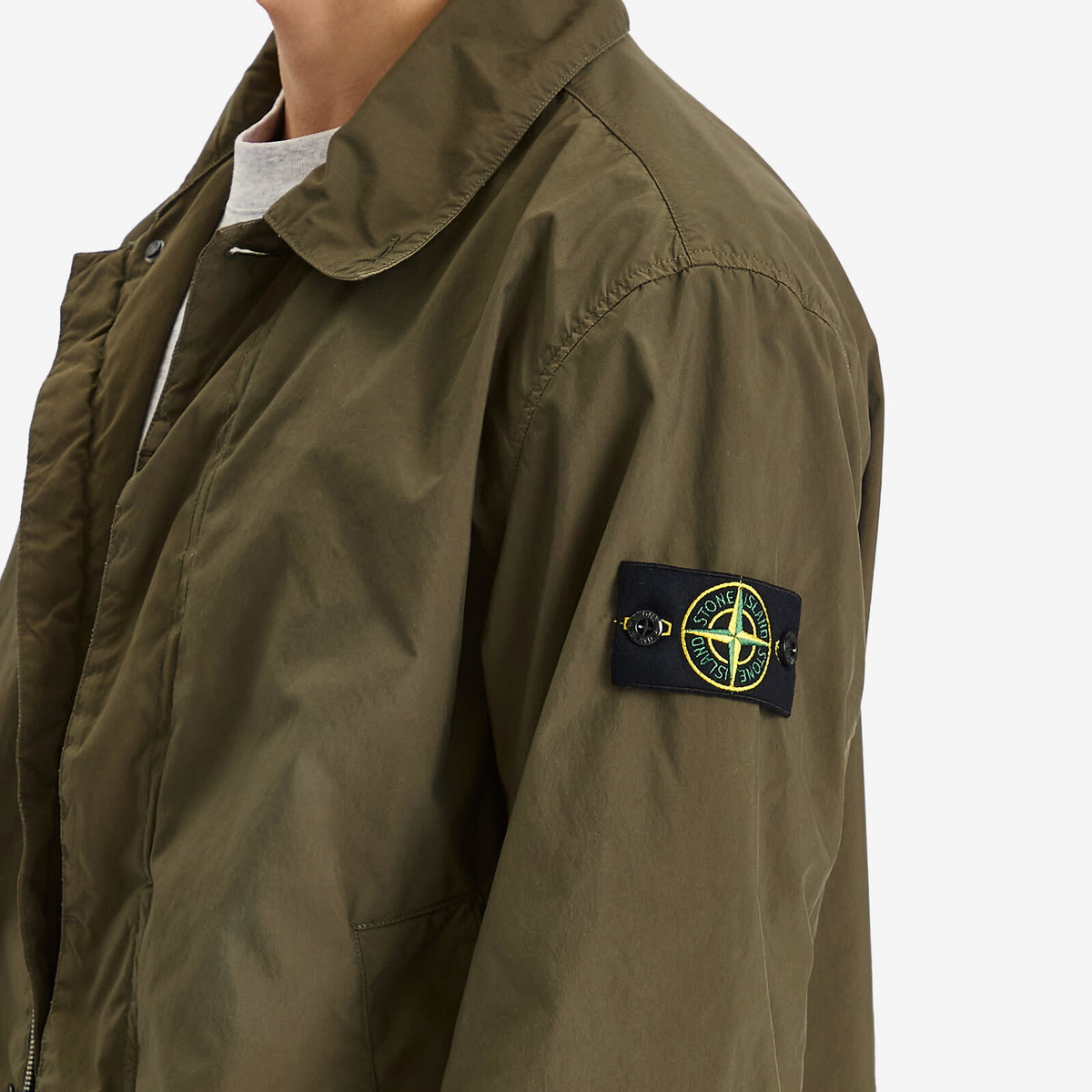 Stone Island Men's Light Compact Touch Poly-TC Jacket in Military Green ...