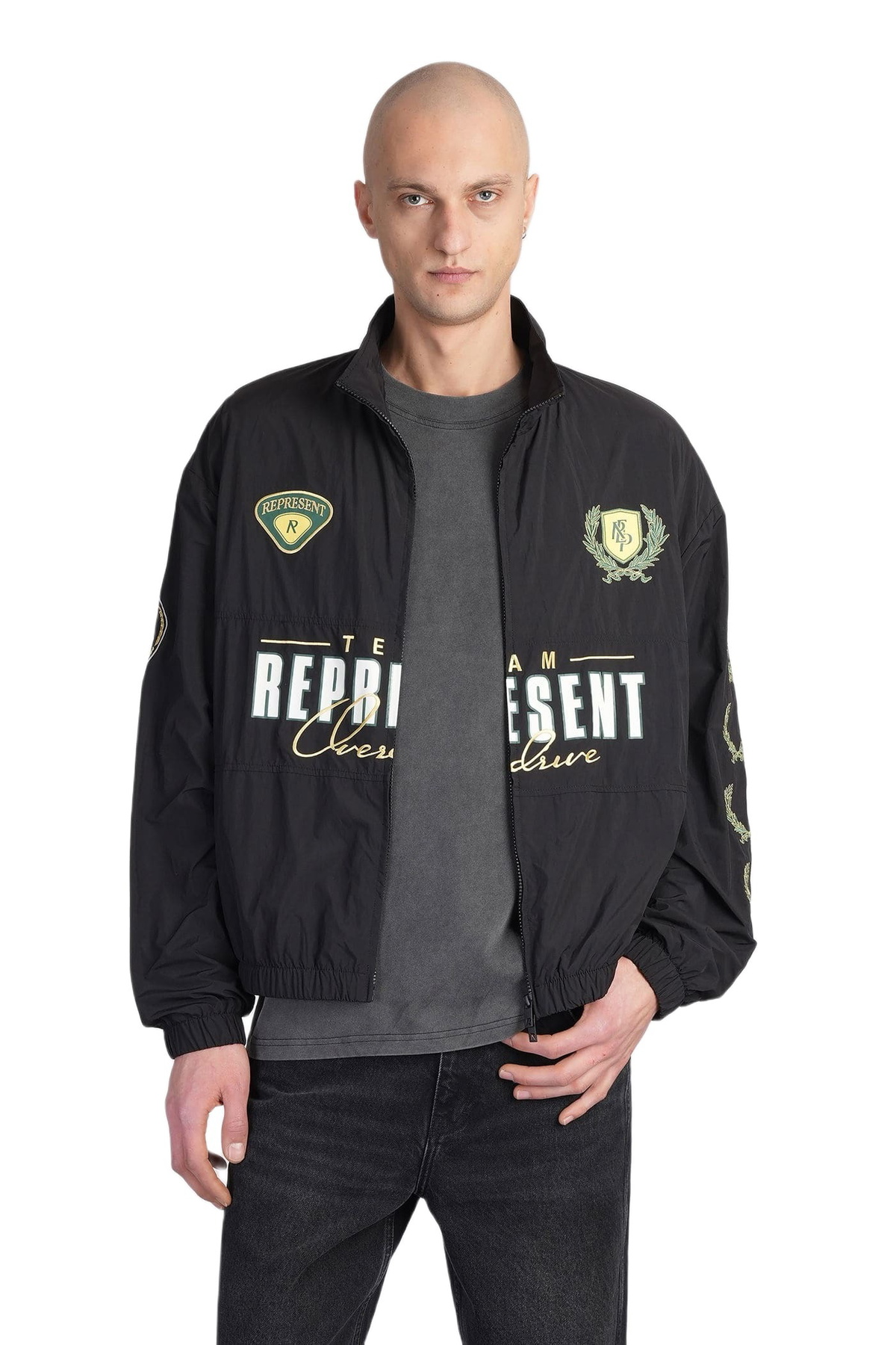 REPRESENT Casual Jacket In Black Nylon Represent