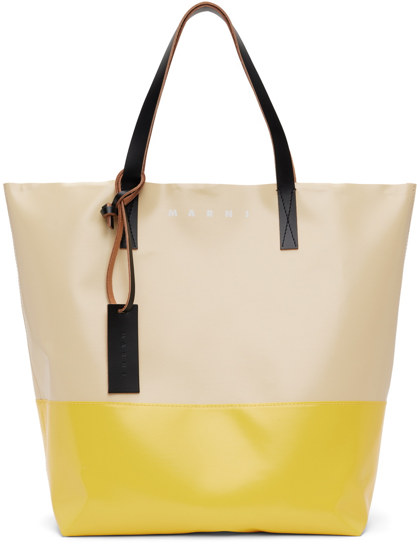 Marni Yellow & Beige Tribeca Shopping Tote Marni