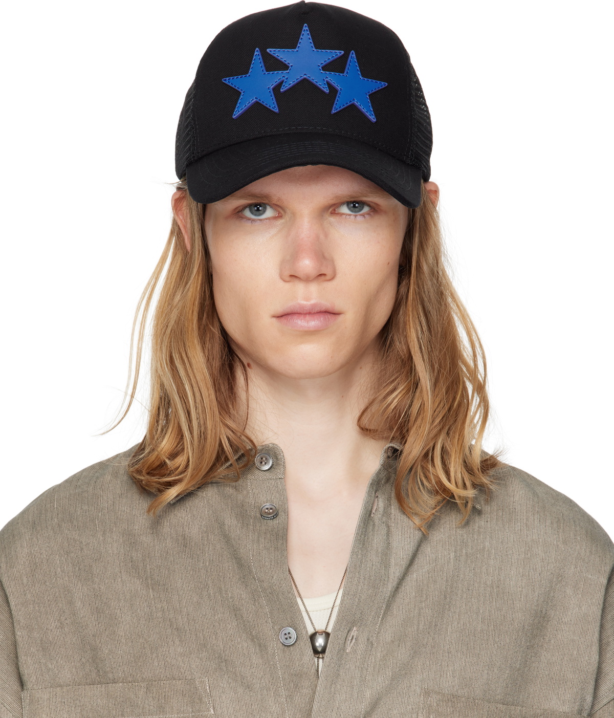 AMIRI Black 3 Star Trucker Cap Amiri